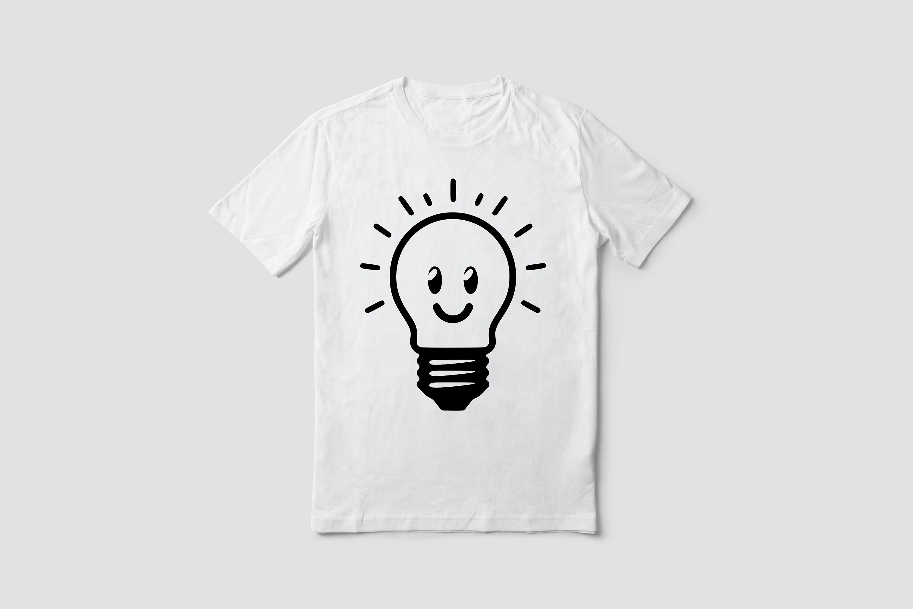 Light Bulb Smiley Face Digital Image for T-shirts & More Instant ...