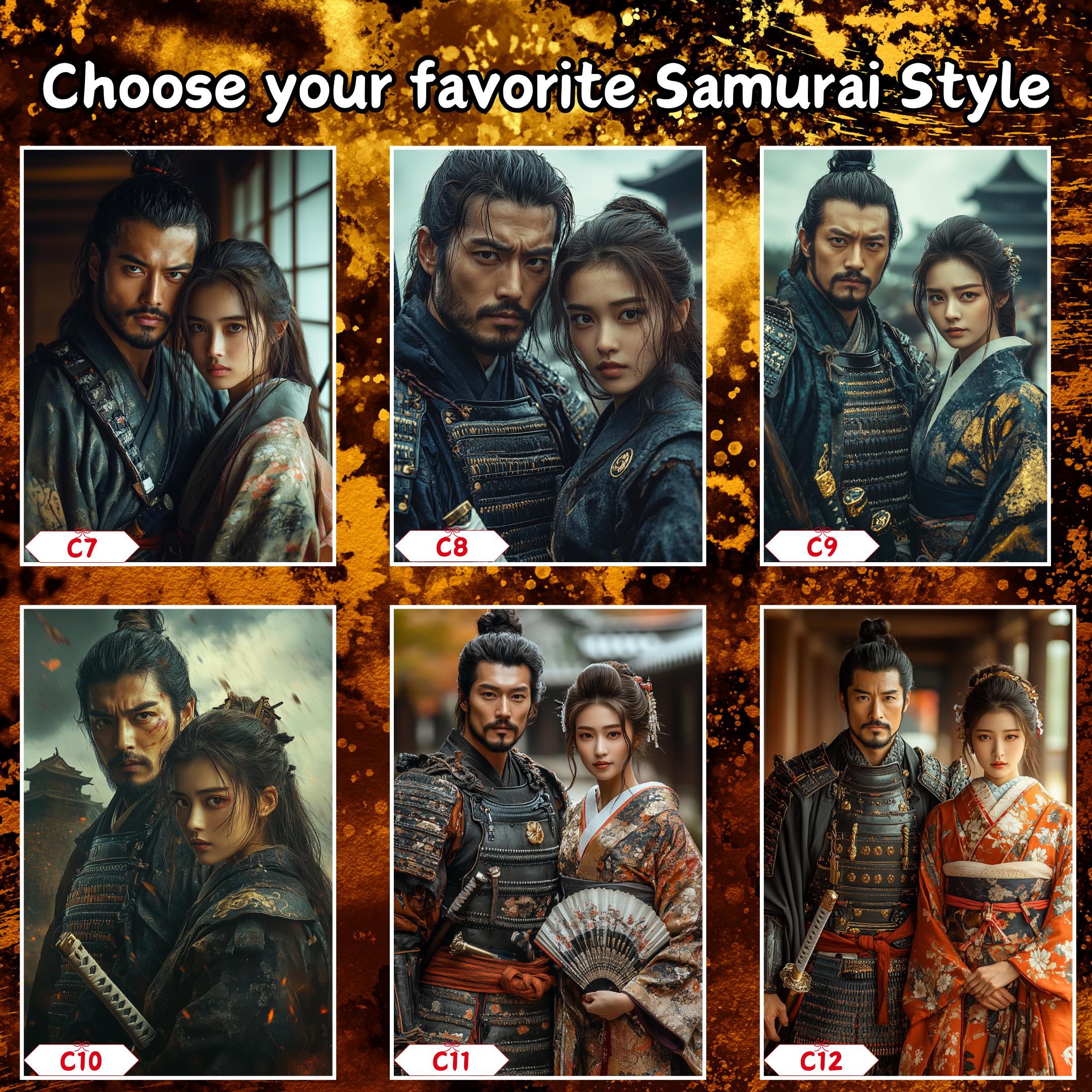 Personalized Samurai Couple Portrait – Custom Digital Art From Your ...