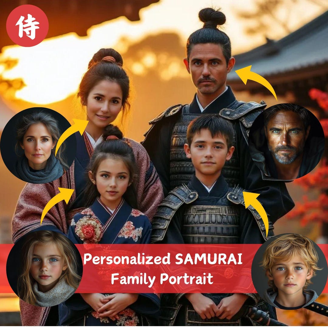 Personalized Samurai Family Portrait – Custom Digital Art From Your ...