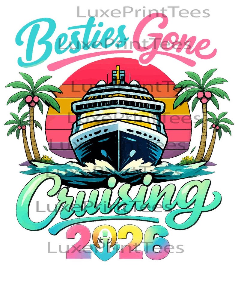 Besties Gone Cruising 2026 PNG - Cruise Trip Sublimation Design, Girls ...