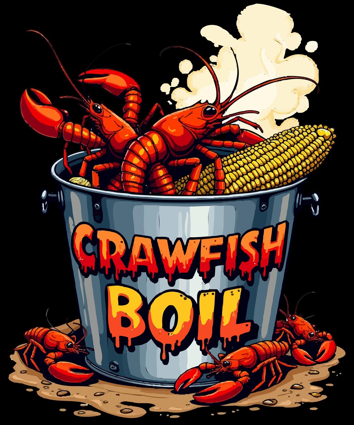Crawfish Boil PNG Design | Cajun Seafood Party Graphic (instant ...