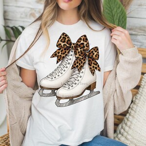 Ice Skates PNG, Leopard Bow Ice Skates Clipart, Winter Skating PNG ...