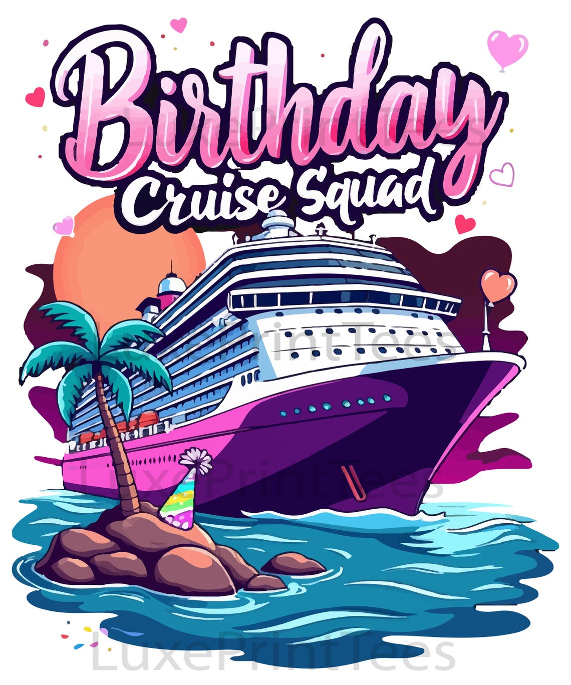Birthday Cruise Squad PNG, Cruise Birthday Party PNG, Birthday Nautical ...