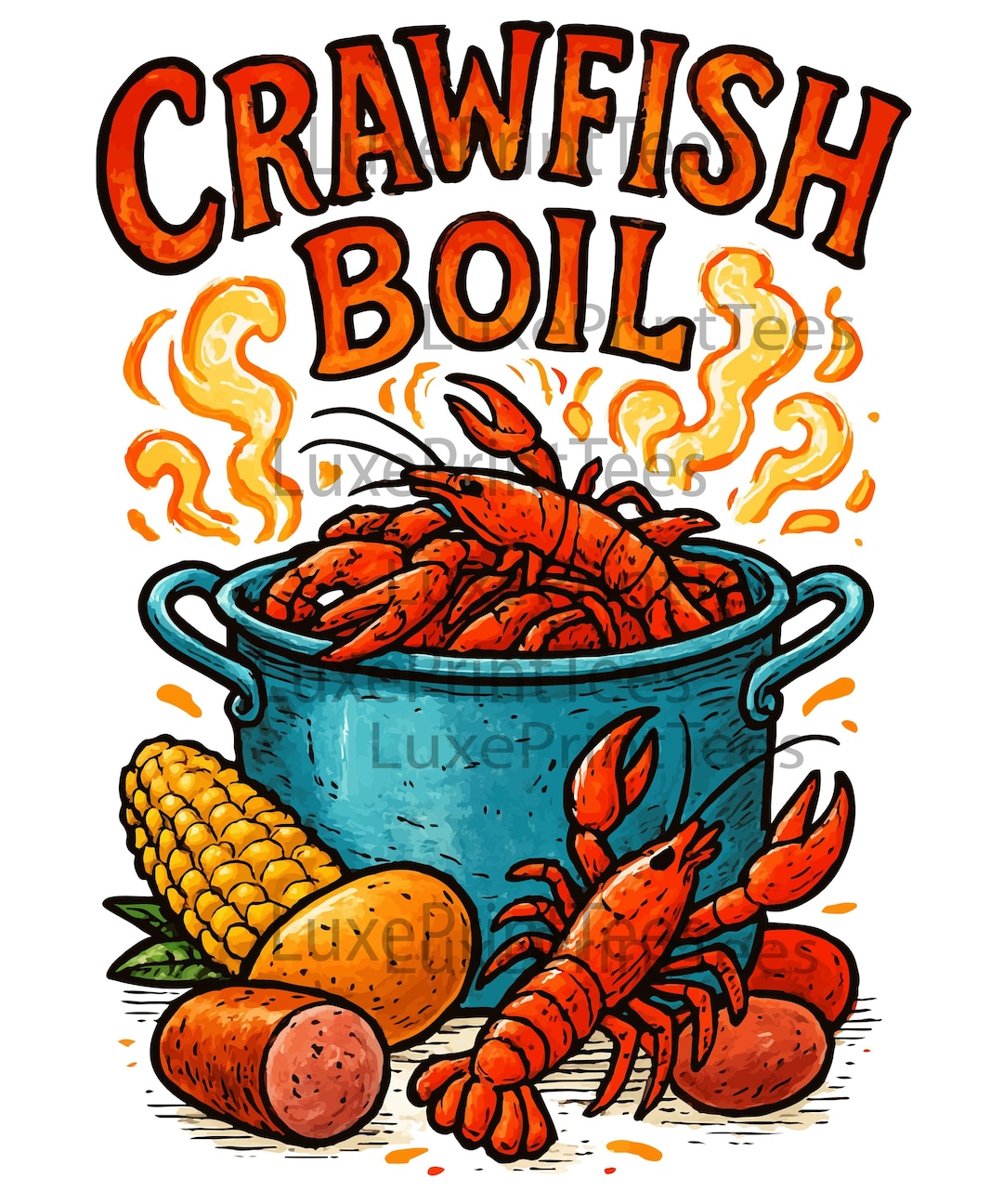 Crawfish Boil PNG Design: Cajun Seafood Party (instant Download) - Etsy