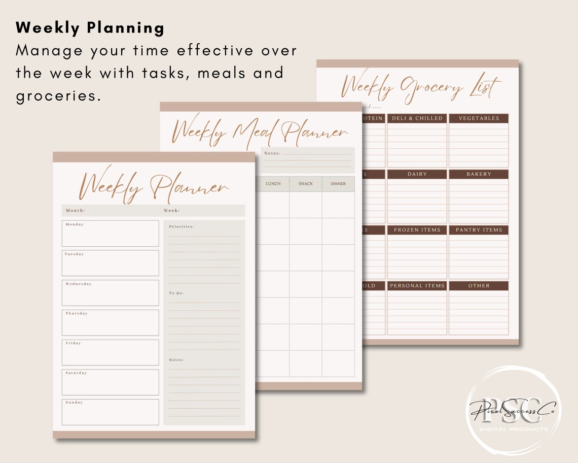 Printable Weekly Health and Fitness Planner, Instant Download PDF ...