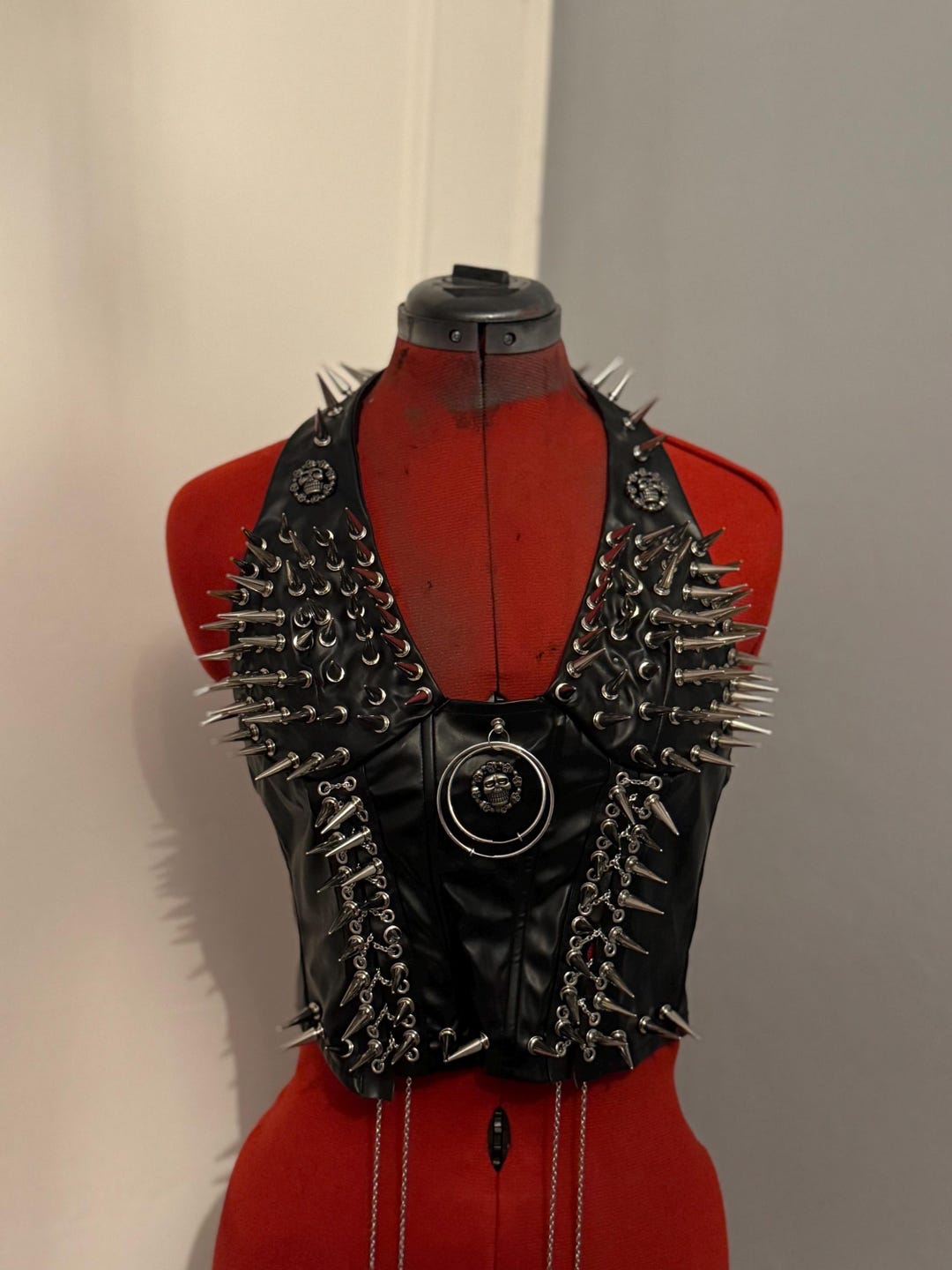High Gothic Punk Spiked Top - Etsy