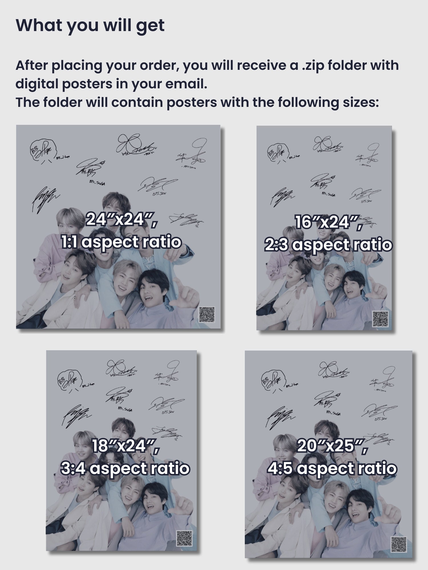 BTS Live Digital Poster With Autographs, BTS Digital Art, Bts Augmented Reality Poster, Bts ...