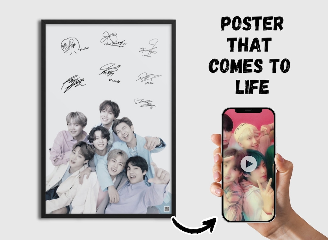 BTS Framed Live Poster With Autographs, BTS Poster That Comes to Life ...
