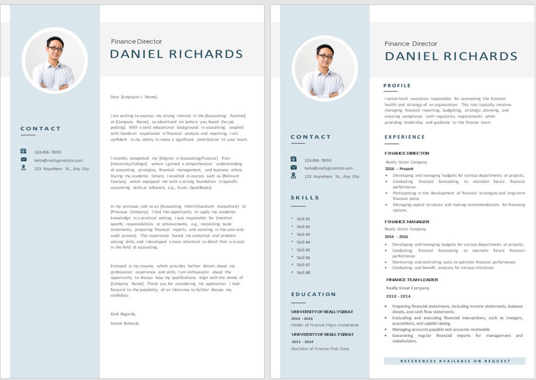 CV and Cover Letter TEMPLATE - EDITABLE Resume Word Document ...