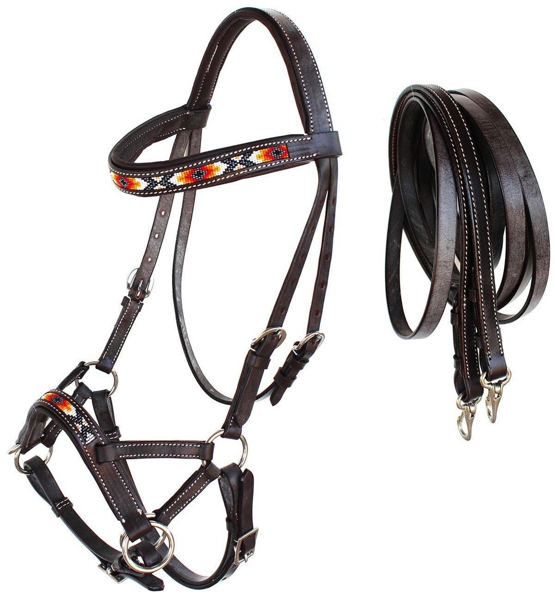 Bitless Sidepull Western English Padded Leather Horse Bridle 77rt20br-f - Etsy