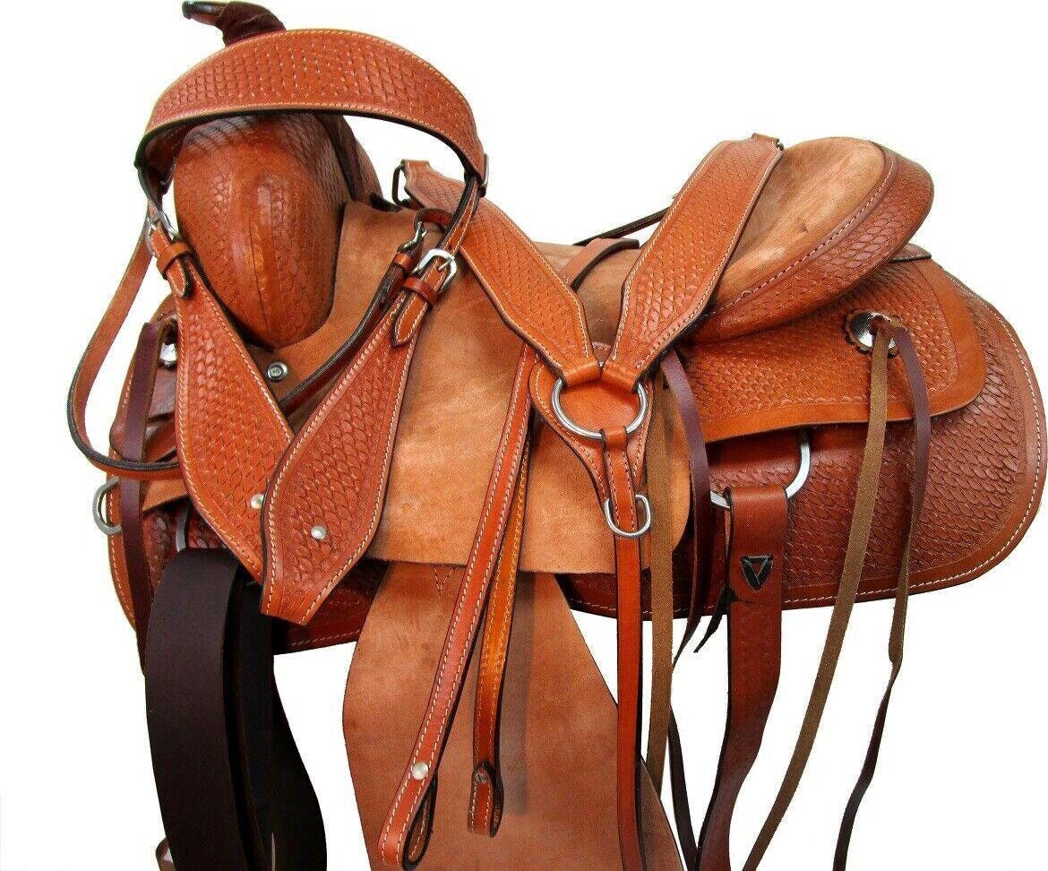 Sale 20% off 15 16 17 18 Ranch Roping Saddle Basket Tooled Rodeo ...