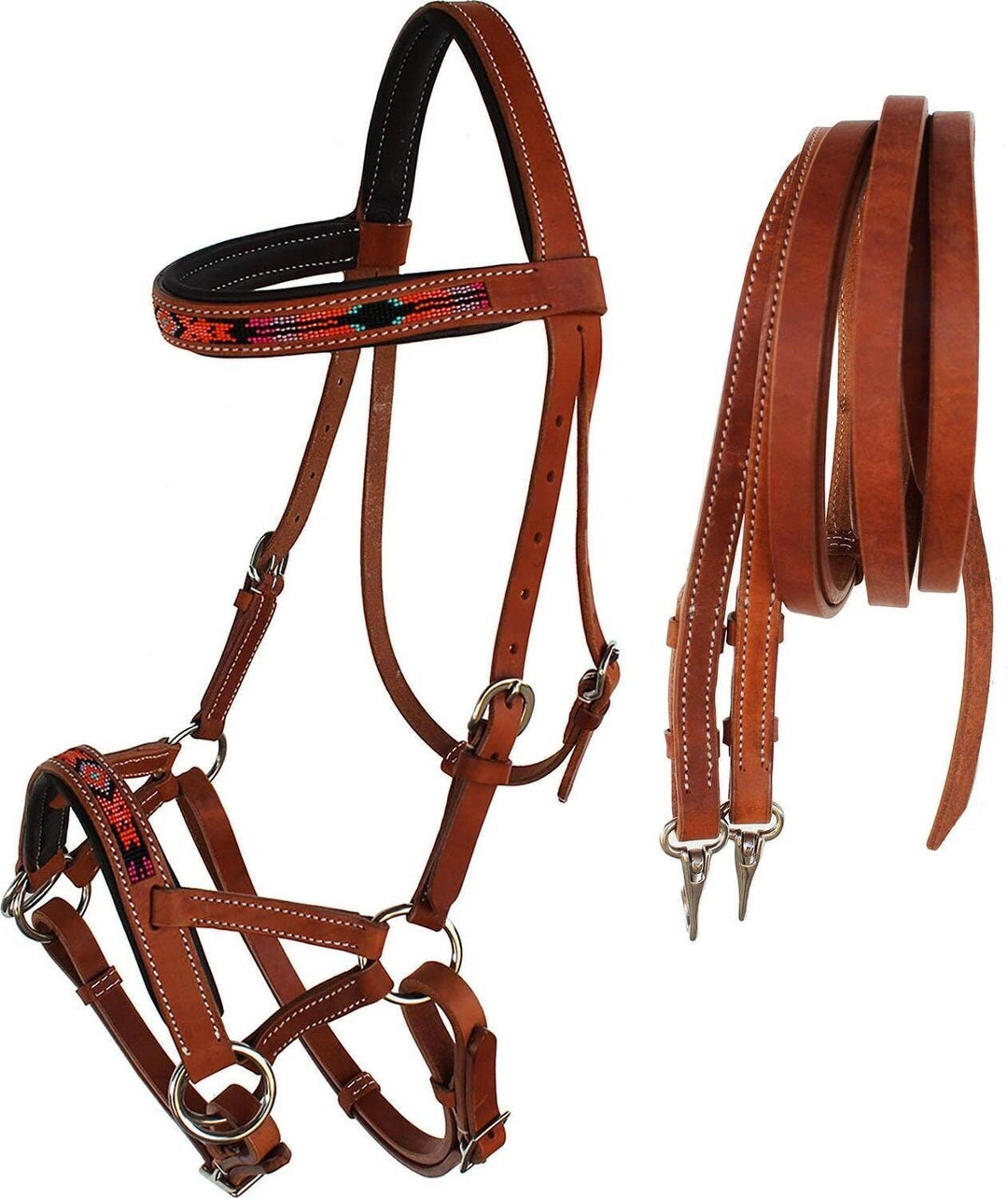 Bitless Sidepull Western English Padded Leather Horse Bridle 77rt19tn-f ...