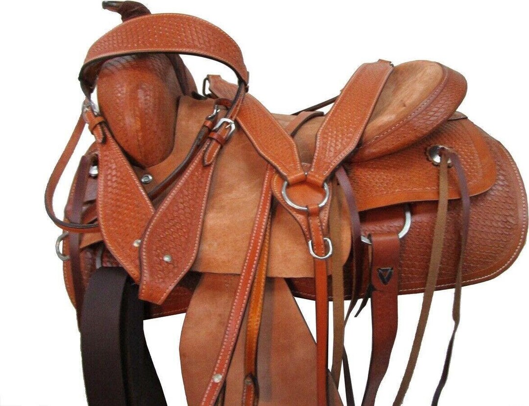 Sale 20% off 15 16 17 18 Ranch Roping Saddle Basket Tooled Rodeo ...