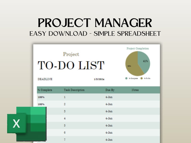 Project to Do List With Progress Tracker - Etsy Australia