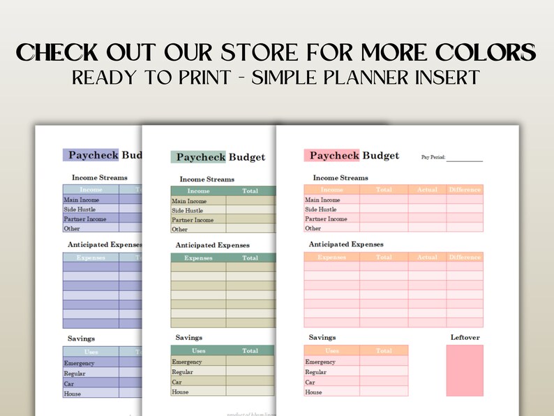 Printable Paycheck Budget Planner, Biweekly Budget Tracker, Pink ...
