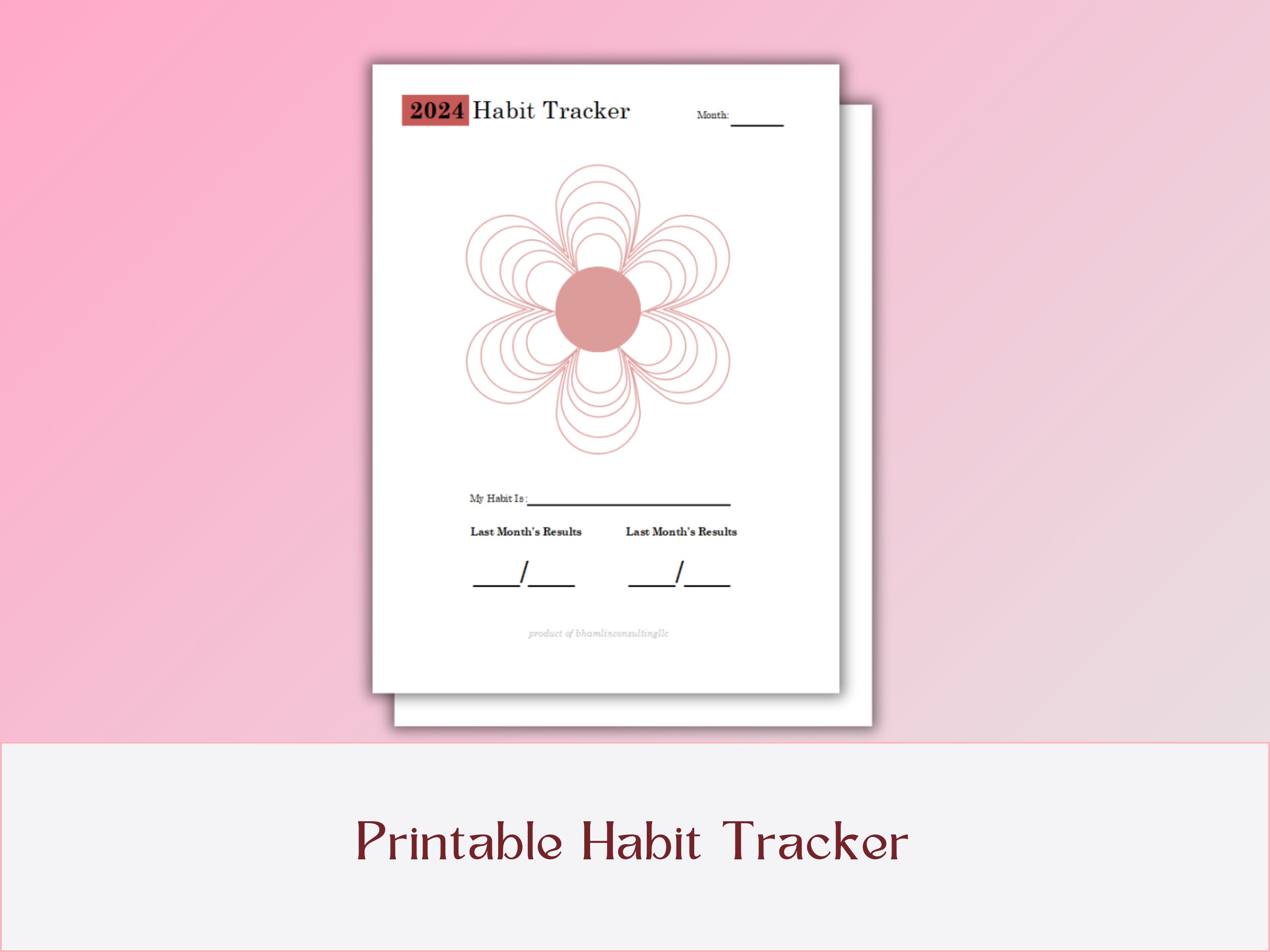 Minimalist Pink Habit Tracker, Printable Journal Sheet, Daily Planner ...