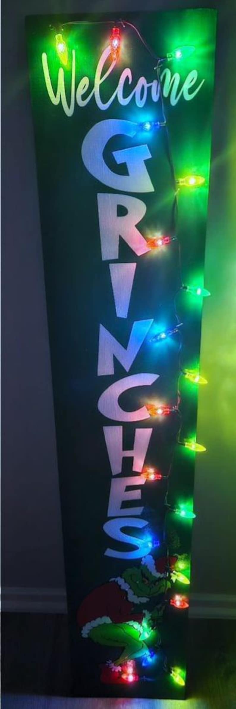 Grinch Welcome Sign - Etsy
