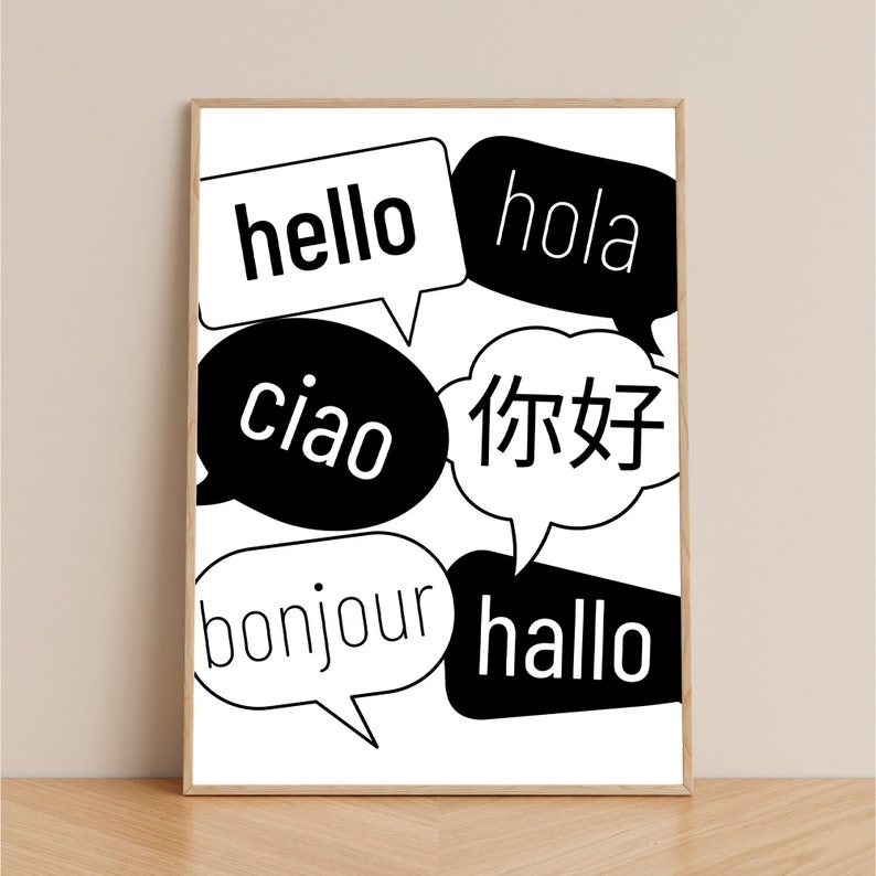 Speech Bubble Hello Bonjour Ciao Hola Hallo, Hello Different Languages ...