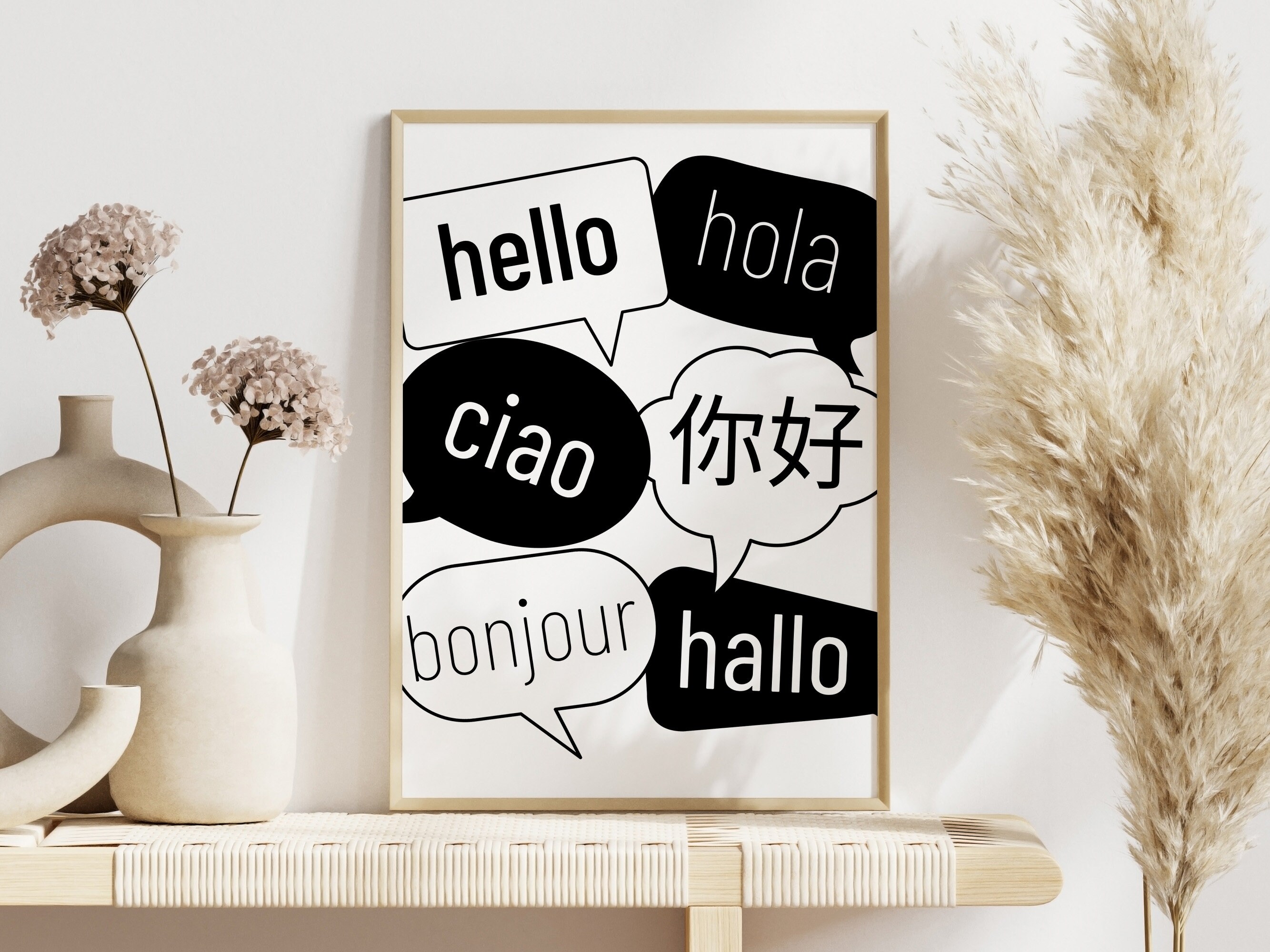Speech Bubble Hello Bonjour Ciao Hola Hallo, Hello Different Languages ...