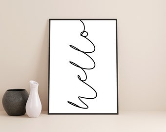 Hola Print, Entryway Sign, Hola Printable Wall Art, Office Print, Home ...