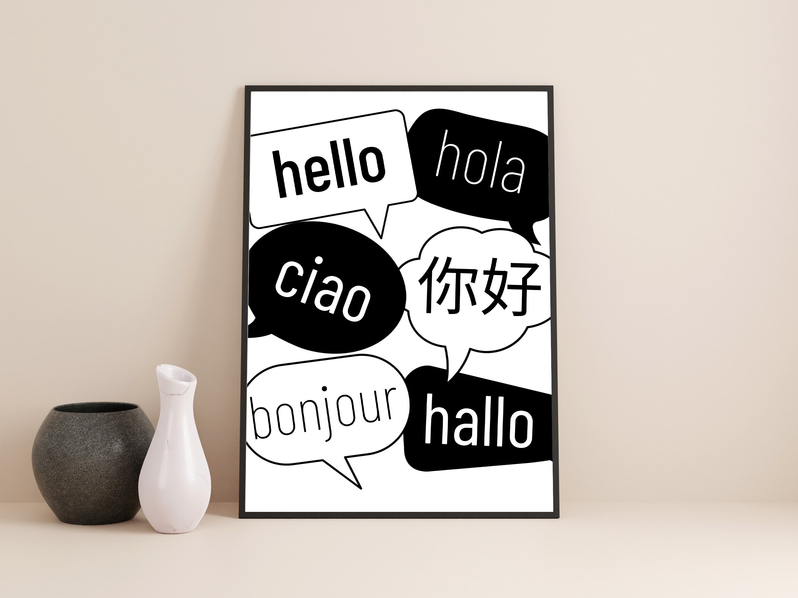 Speech Bubble Hello Bonjour Ciao Hola Hallo, Hello Different Languages ...