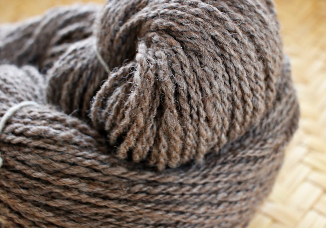 Handspun Llama Yarn L Natural Color Yarn L Brown Handspun Yarn L Aran ...