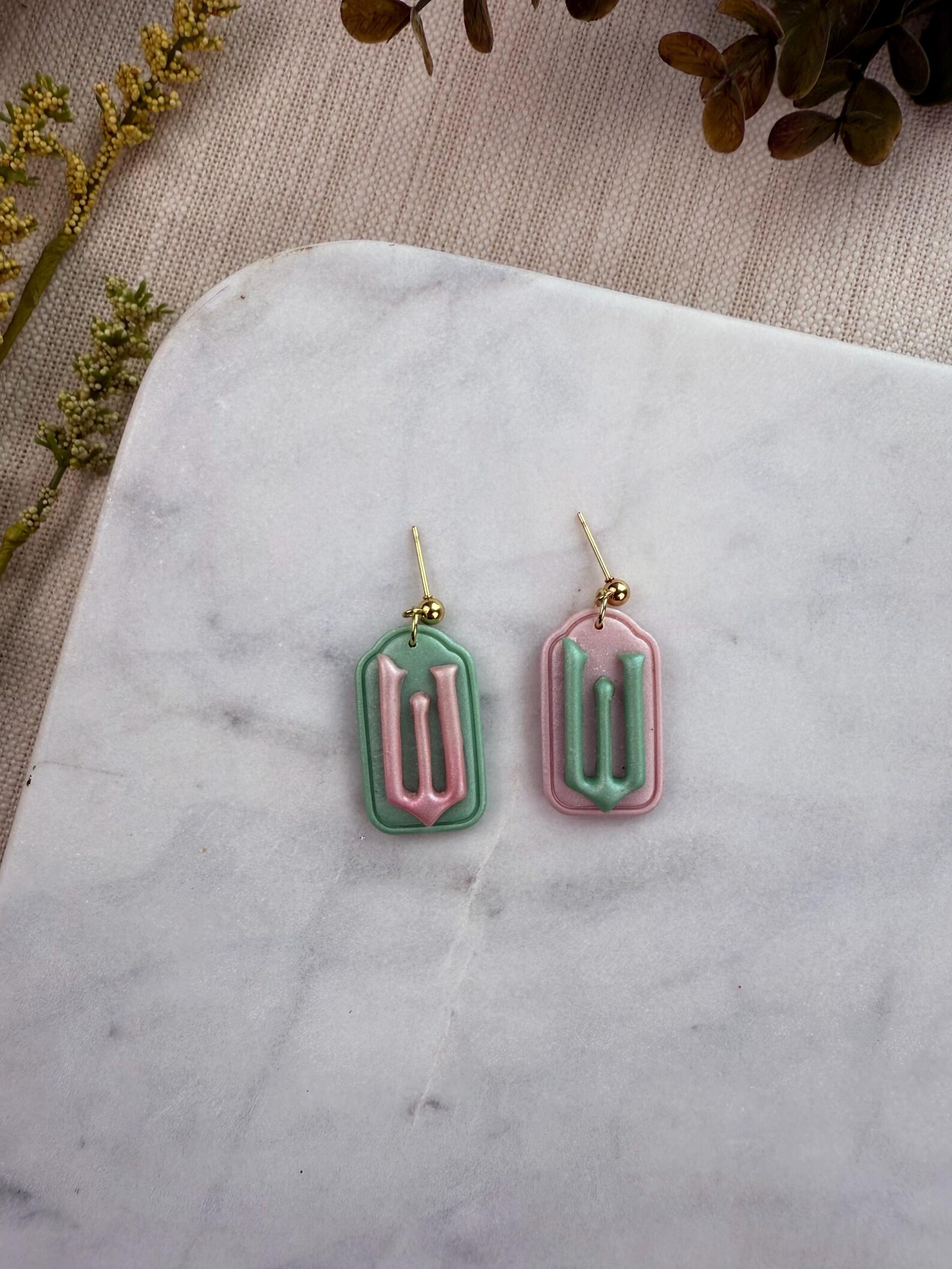W Wicked Inspired Earrings Handmade From Polymer Clay - Etsy