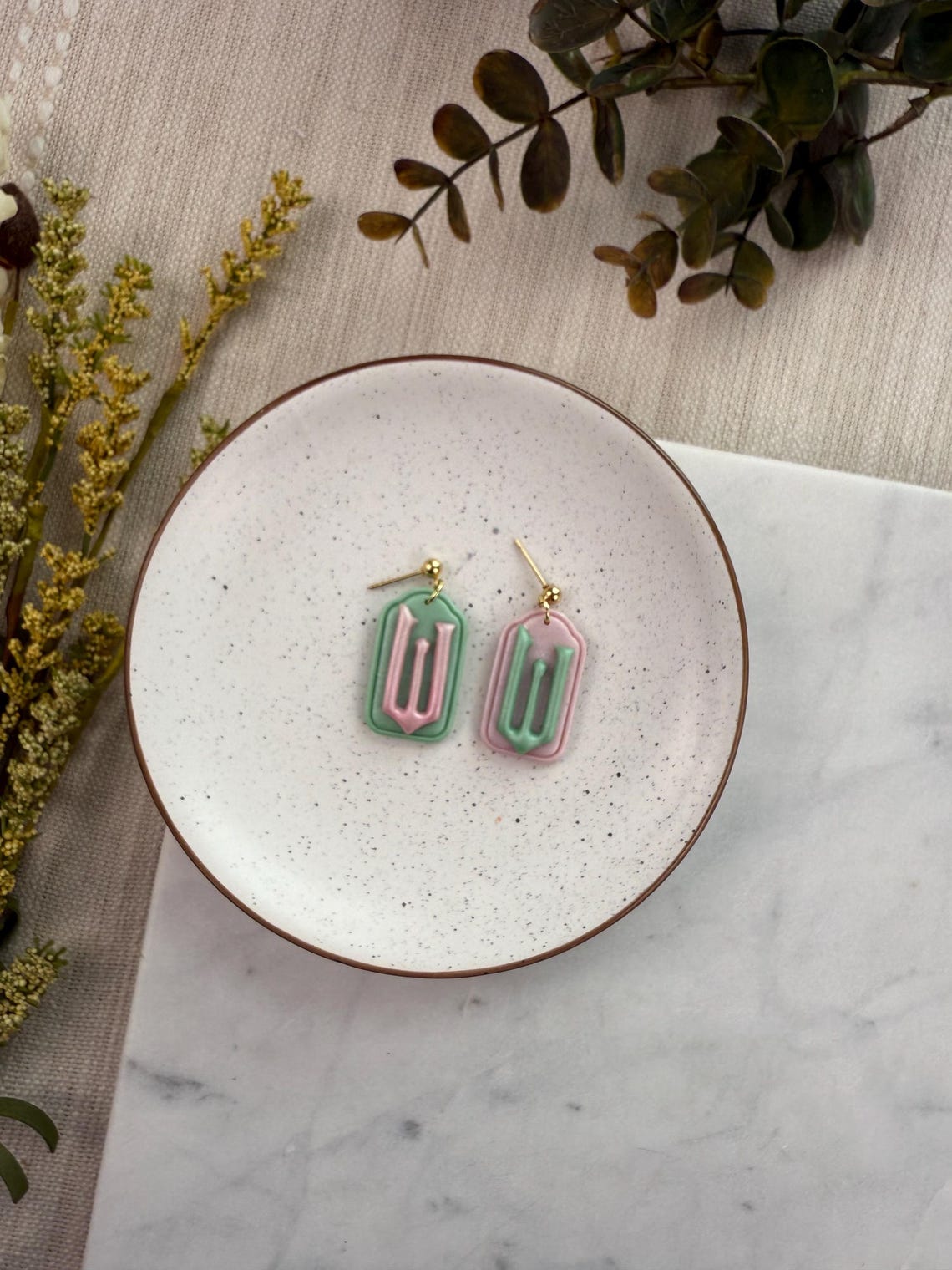 W Wicked Inspired Earrings Handmade From Polymer Clay - Etsy