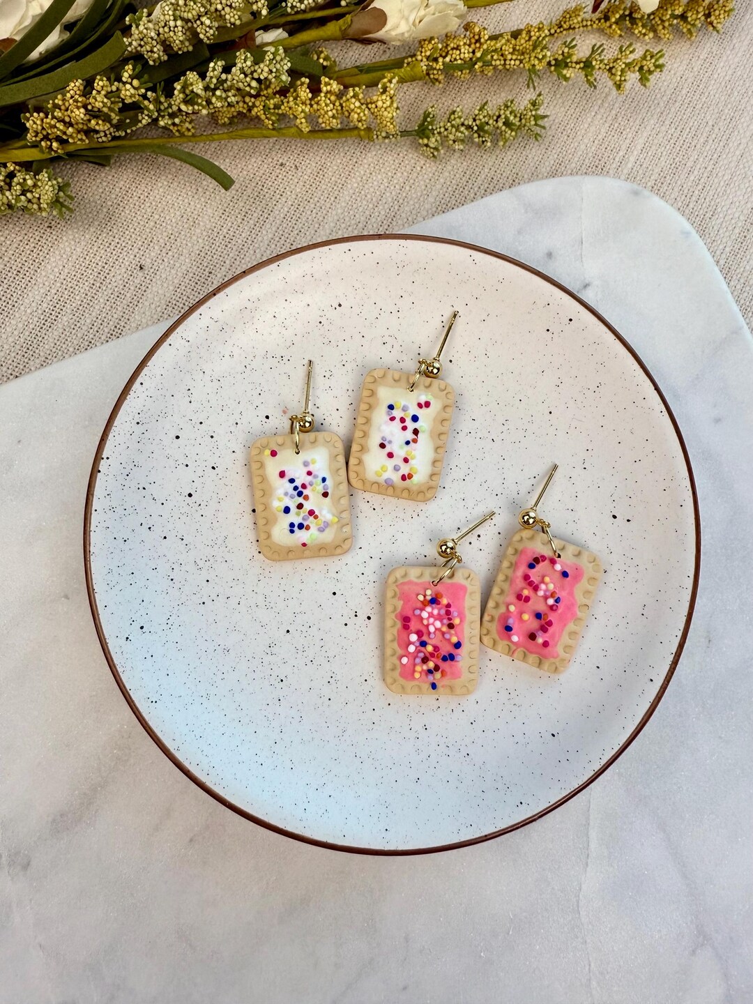 Poptart Earrings Handmade From Polymer Clay, Mini Food Jewelry ...