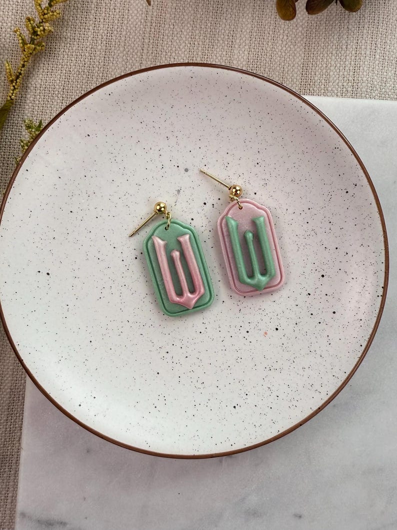 W Wicked Inspired Earrings Handmade From Polymer Clay - Etsy