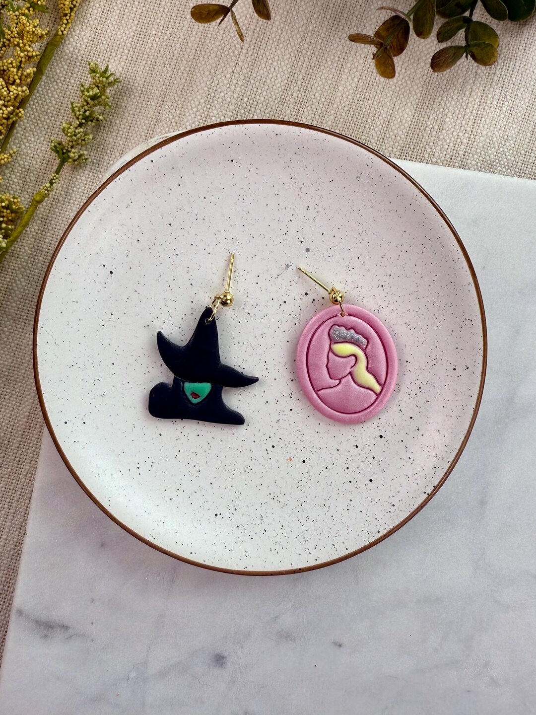 Good Bad Witch Wicked Inspired Earrings Handmade From Polymer Clay ...