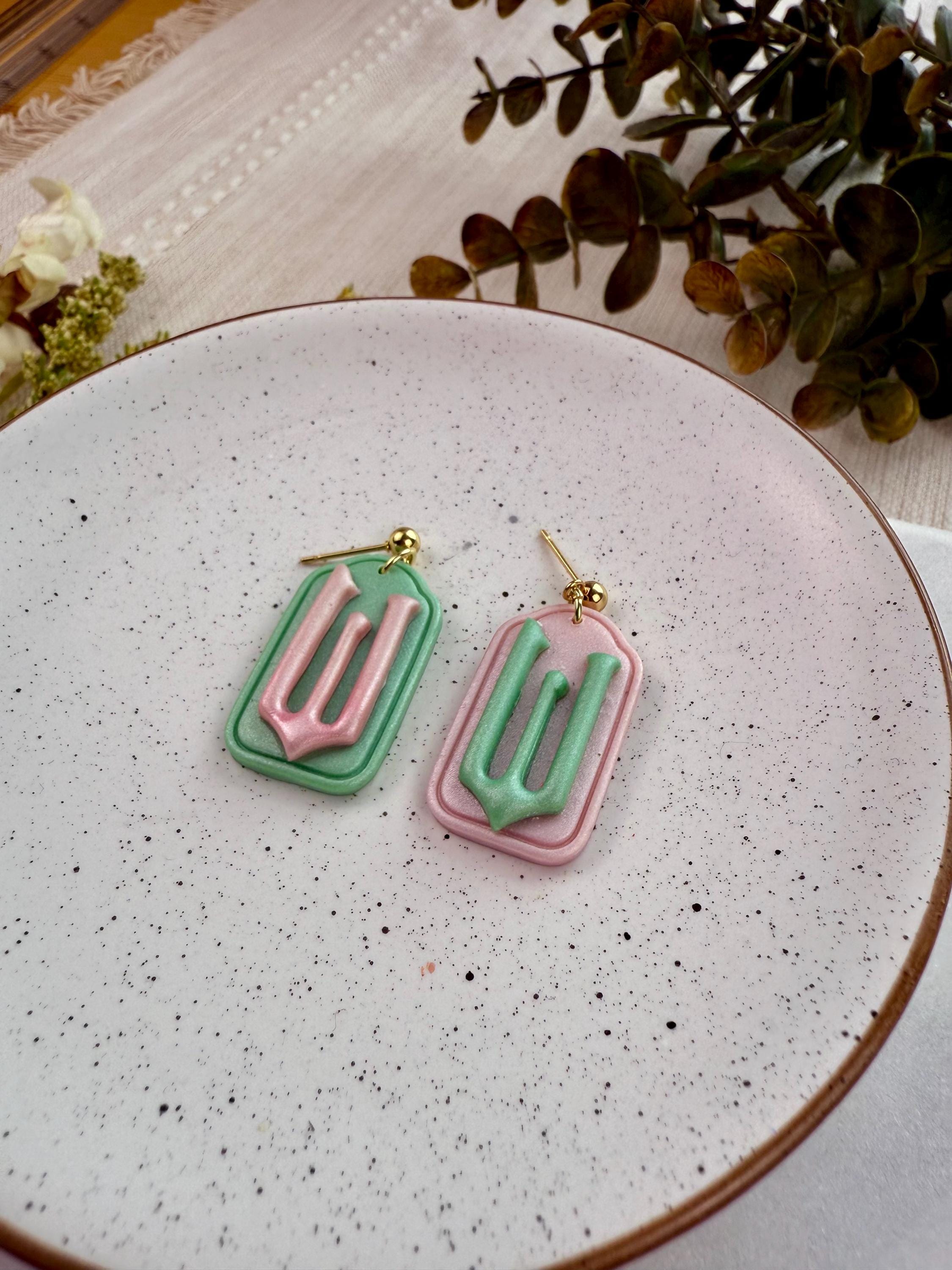 W Wicked Inspired Earrings Handmade From Polymer Clay - Etsy
