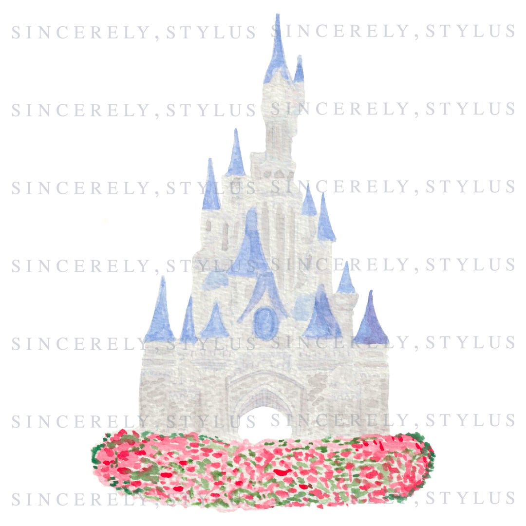 Hand Painted Castle Digital Clip Art - Instant Download - Etsy