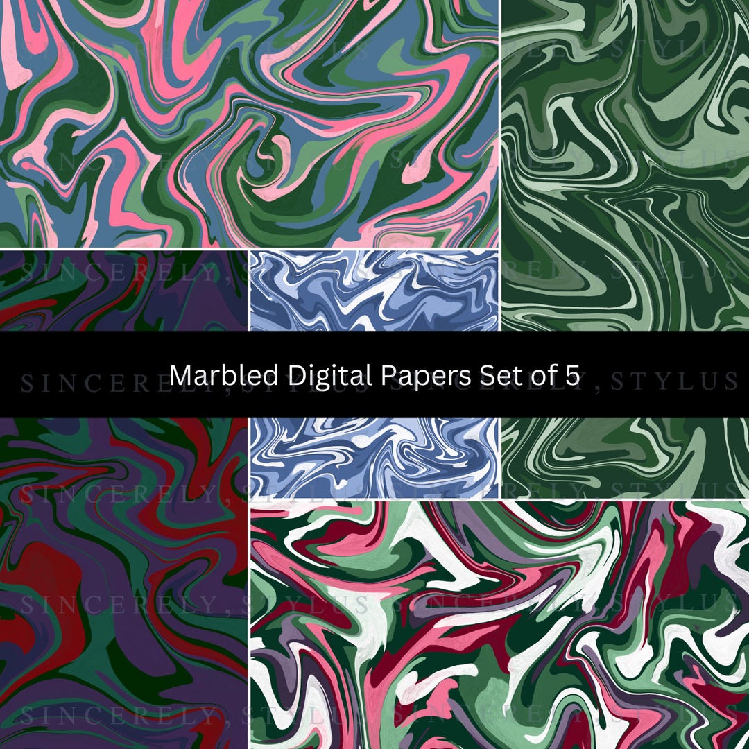 Marbled Digital Papers, Digital Backgrounds - Etsy