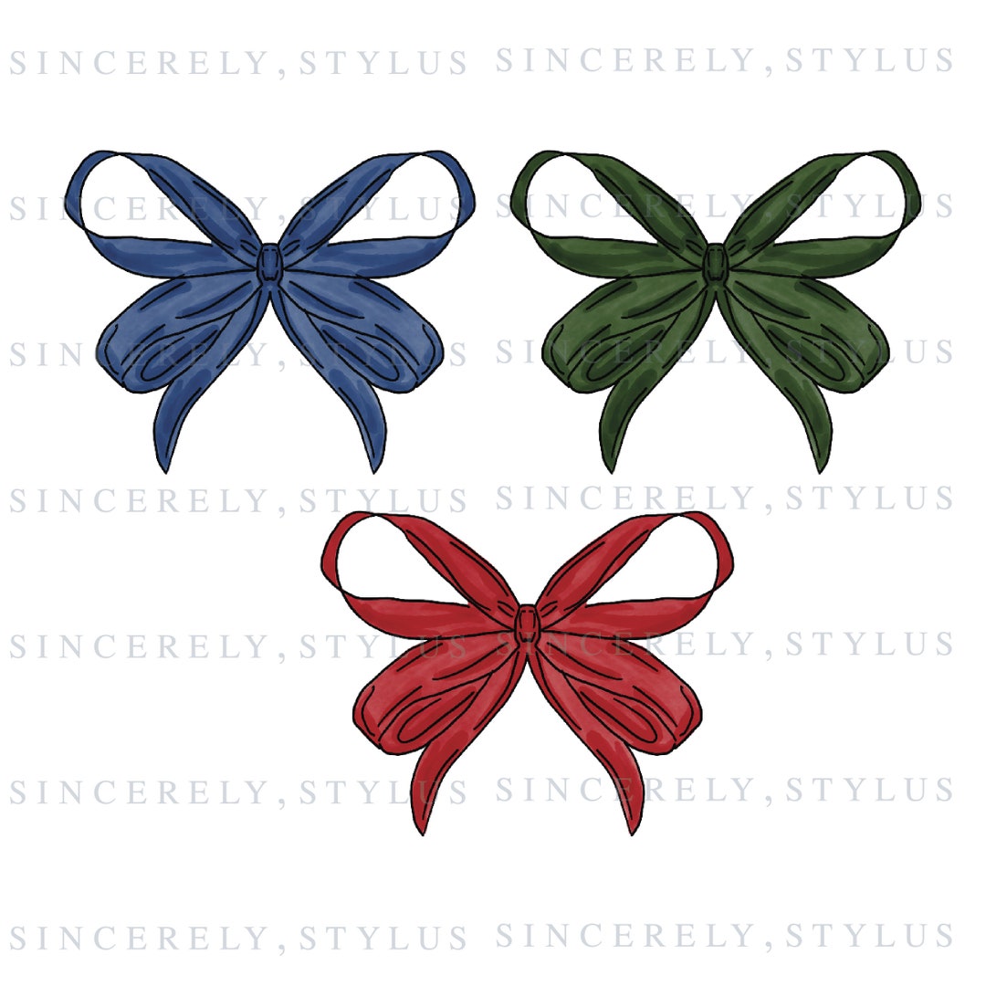 Bow Clipart, Bow Clipart, Hand Drawn Bows - Etsy