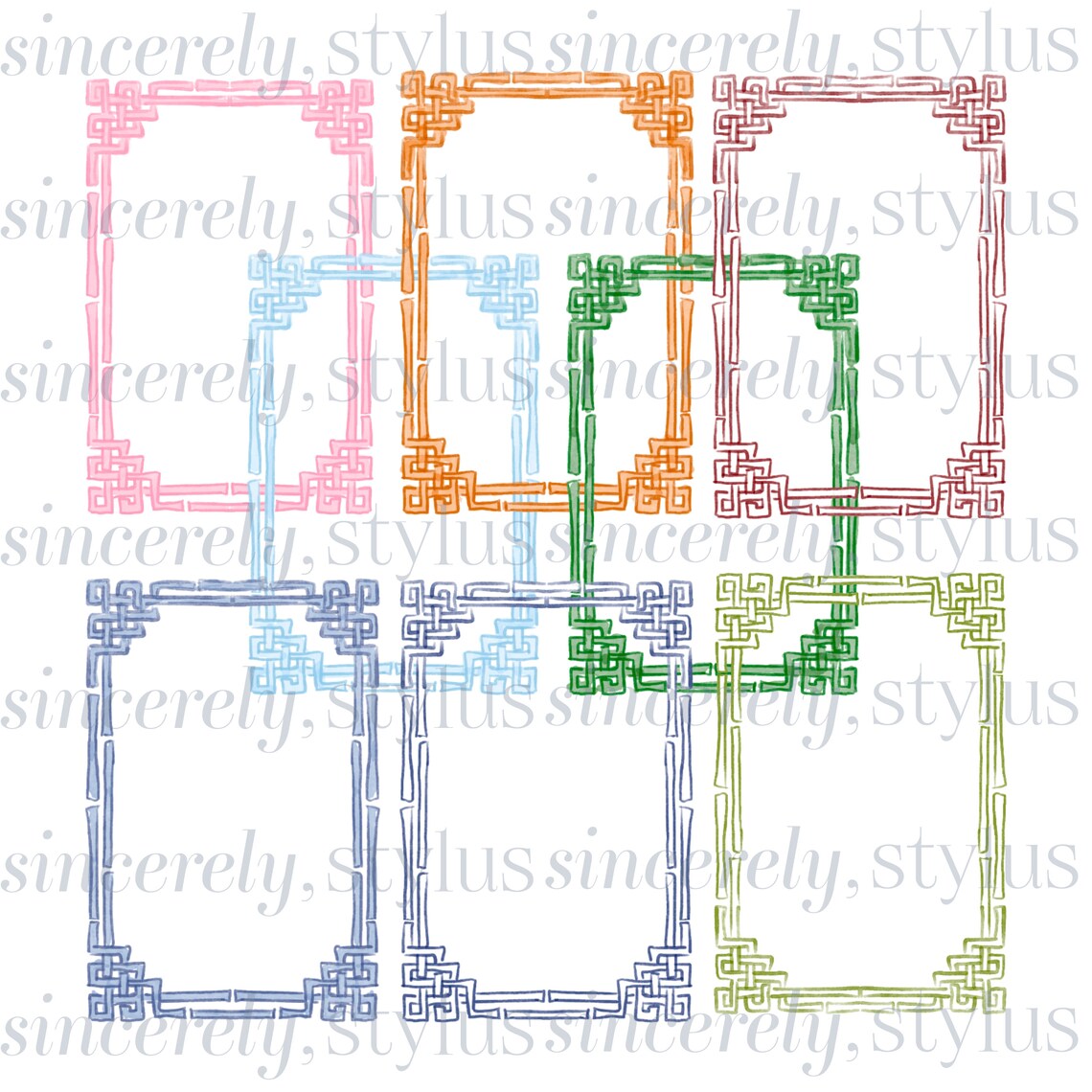 Bamboo Frames, Bamboo Clipart Frames, Clipart - Etsy
