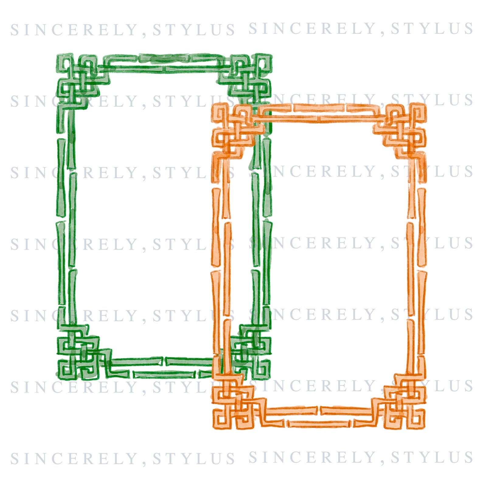 Bamboo Frames, Bamboo Clipart Frames, Clipart - Etsy