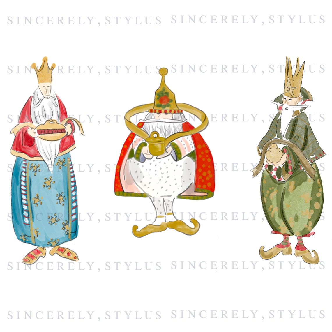 Hand Drawn Nativity, Nativity Clipart, Christmas Clipart, Whimsical ...