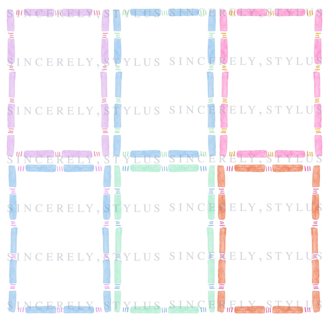 Watercolor Frame Clipart, 9 Watercolor Frames, Watercolor Borders - Etsy