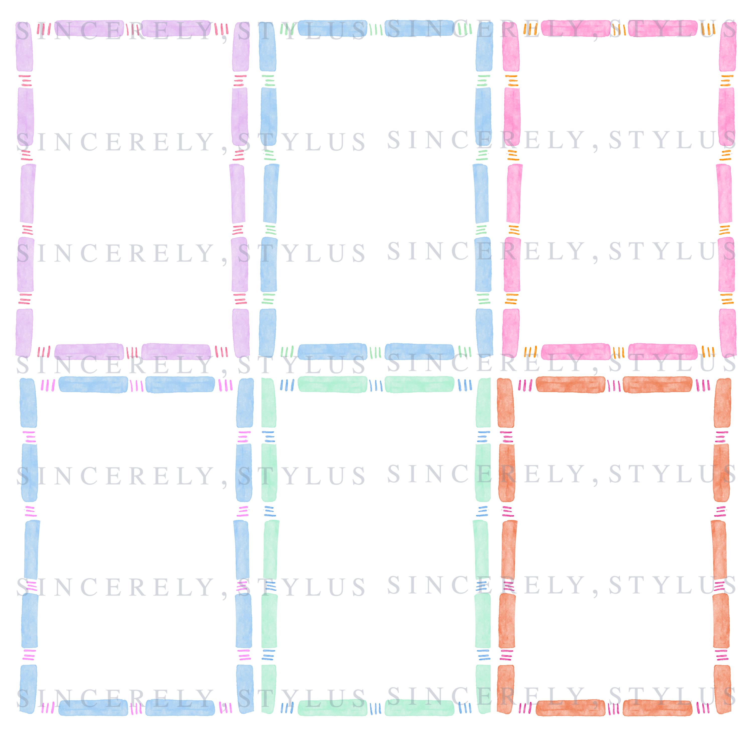 Watercolor Frame Clipart, 9 Watercolor Frames, Watercolor Borders - Etsy
