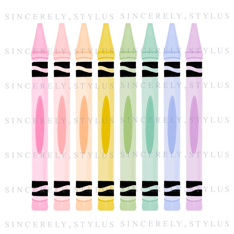 Pastel Crayons Clipart, Crayon Clipart - Etsy