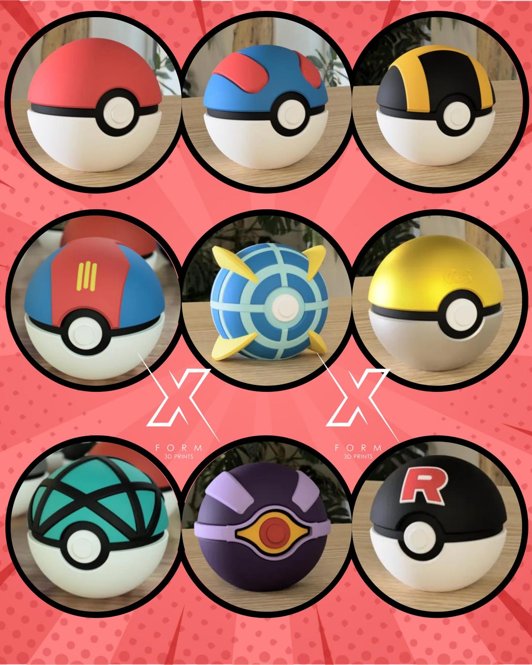 Pokeball Classic Designs I Gift Pokemon Pokeball Collectibles Decor - Etsy