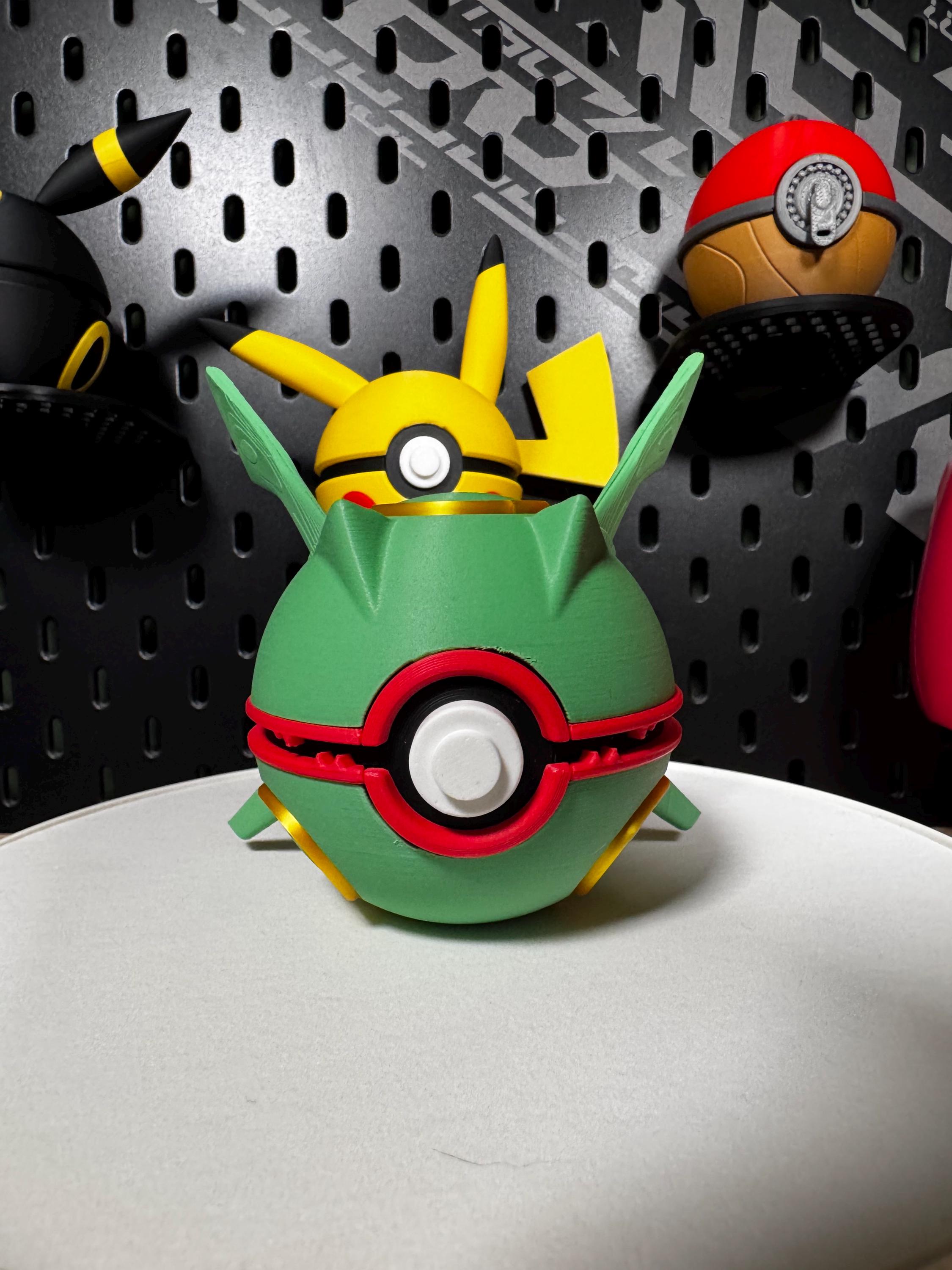 Rayquaza Pokeball | 3D Printed Pokémon Ball | Limited Edition Pokemon ...