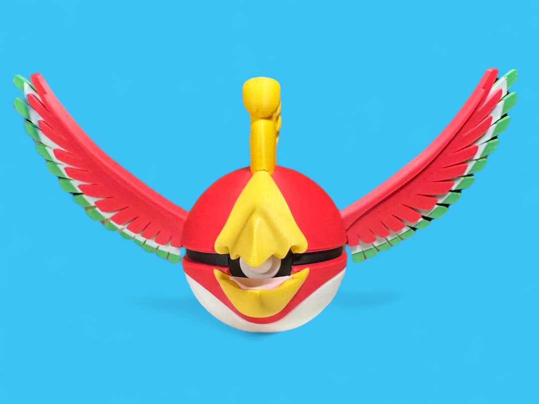 Ho-oh Themed Pokéball Legendary Pokémon Collectible Display 3D Printed ...
