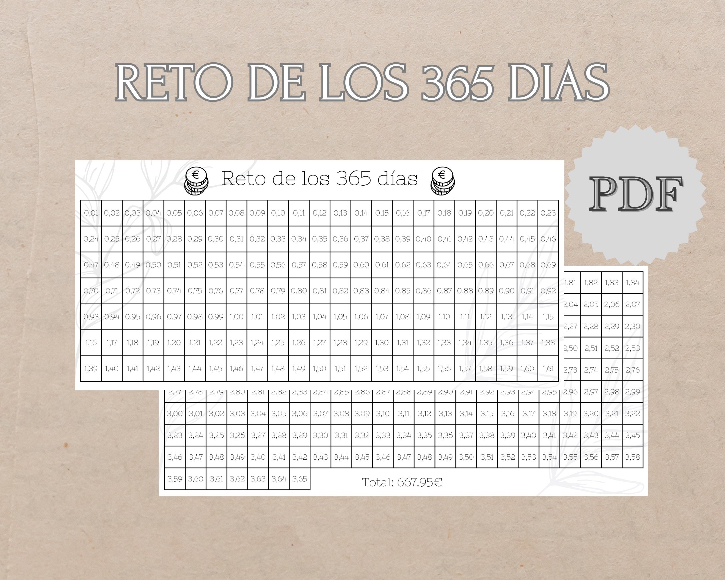 Reto de los 365 días / Reto de las monedas - Etsy España