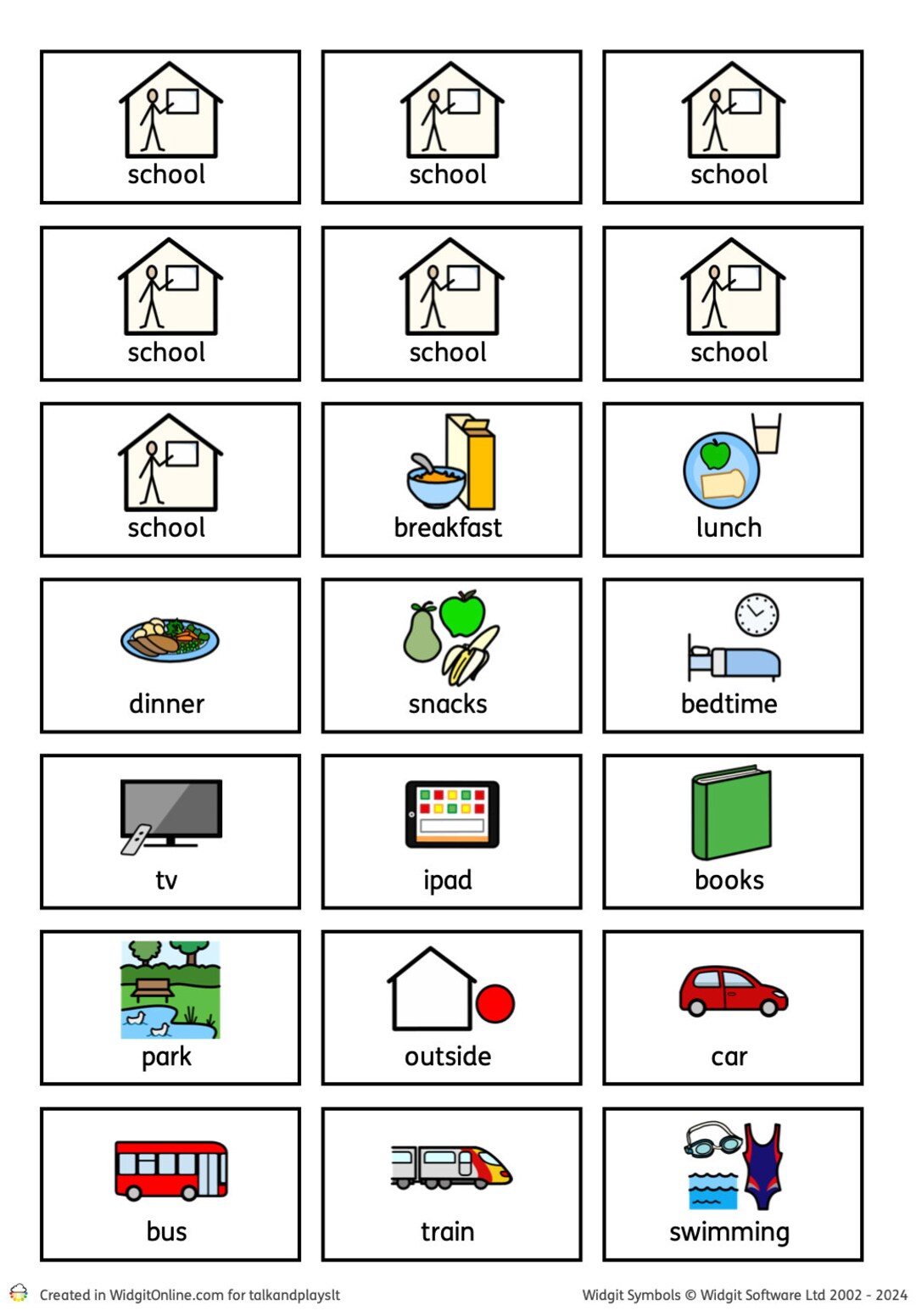 Weekly Timetable Symbols - Etsy