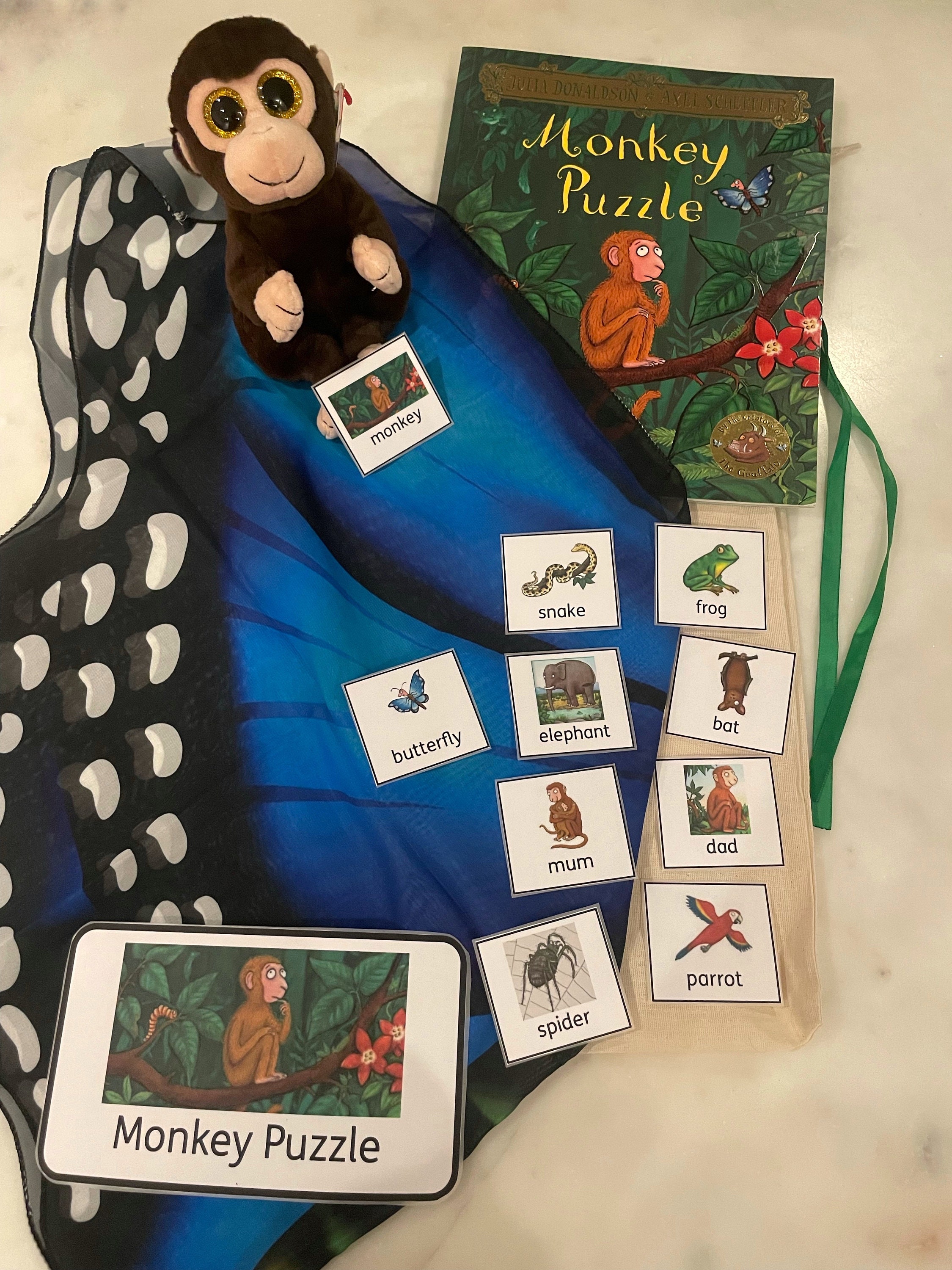 Monkey Puzzle Sensory Story Sack - Etsy UK
