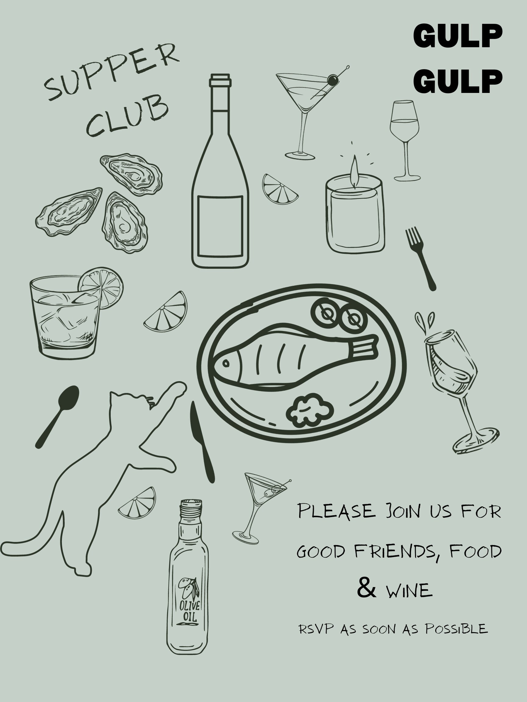 Supper Club Evite: Custom Dinner Party Invitation (digital Download) - Etsy