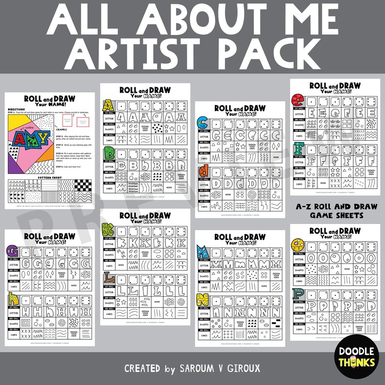 All About Me Artist Creative Pack | Drawing and Coloring Fun - Etsy