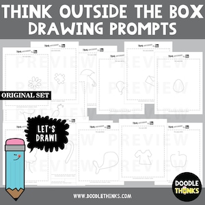 Think OUTSIDE the Box Drawing Prompts ORIGINAL Set | Doodle Challenge ...